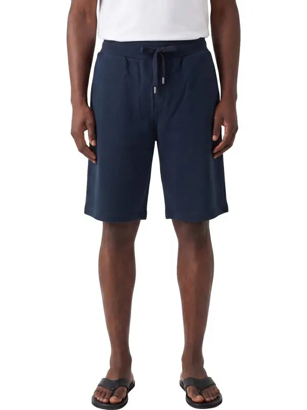 Dolce & Gabbana Cotton Jogging Shorts With Embroidered Logo - Blue