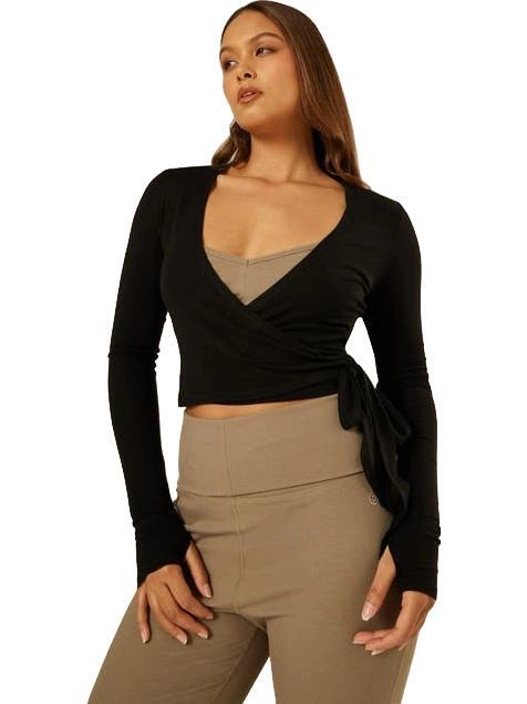 BE ATHLETICA Ultimate Wrap Top - Black