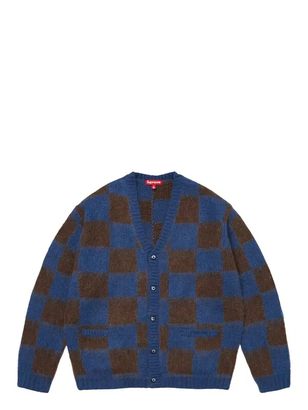 Supreme Checkerboard Cardigan - Blue