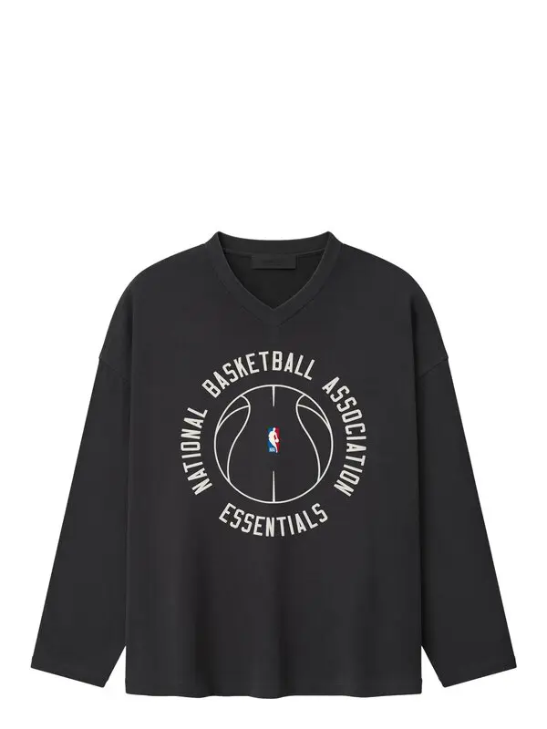 Fear Of God Nba X Barkley Hendricks Long Sleeve V-neck Tee - Black