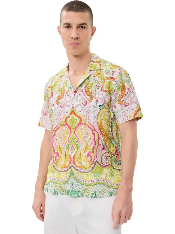 Orlebar Brown Maitan Linen Fairground Shirt - Multi/pink