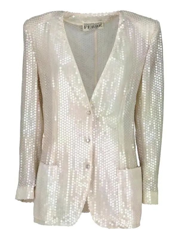 Gianfranco Ferre Sequin-embellished Blazer - Neutrals