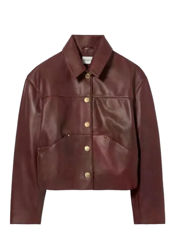 Claudie Pierlot Oversized Leather Jacket - Brown