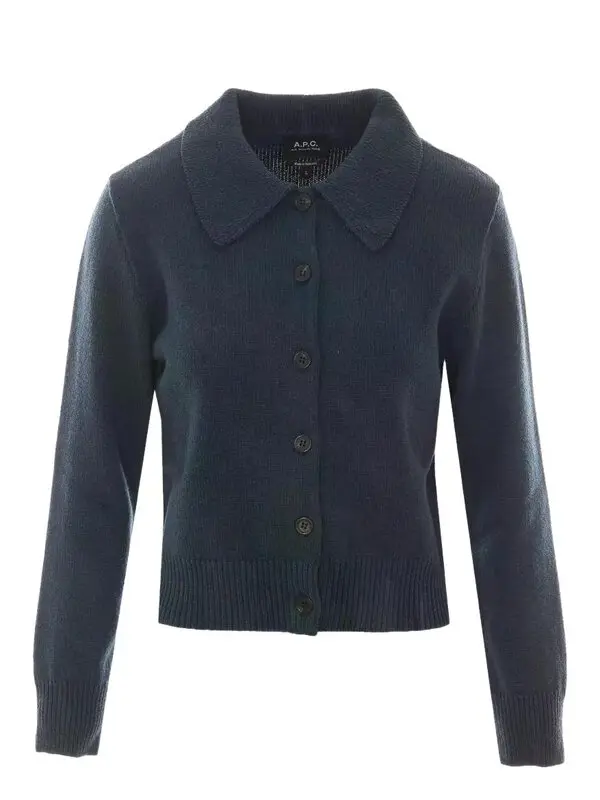 A.p.c. Knitted Button-up Cardigan - Blue