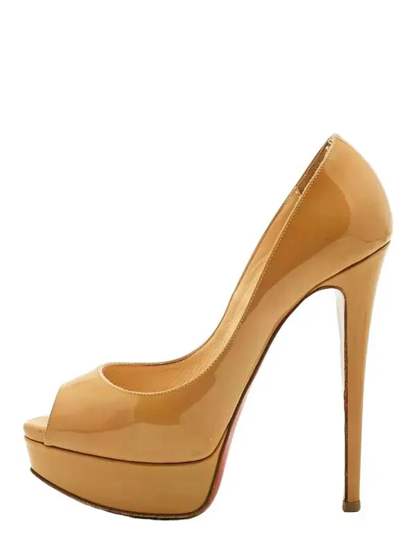 CHRISTIAN LOUBOUTIN Lady Peep Platform Pumps - Neutrals