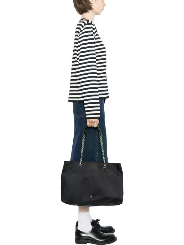 AGNES B. Chain-link Logo-plaque Tote Bag - Black