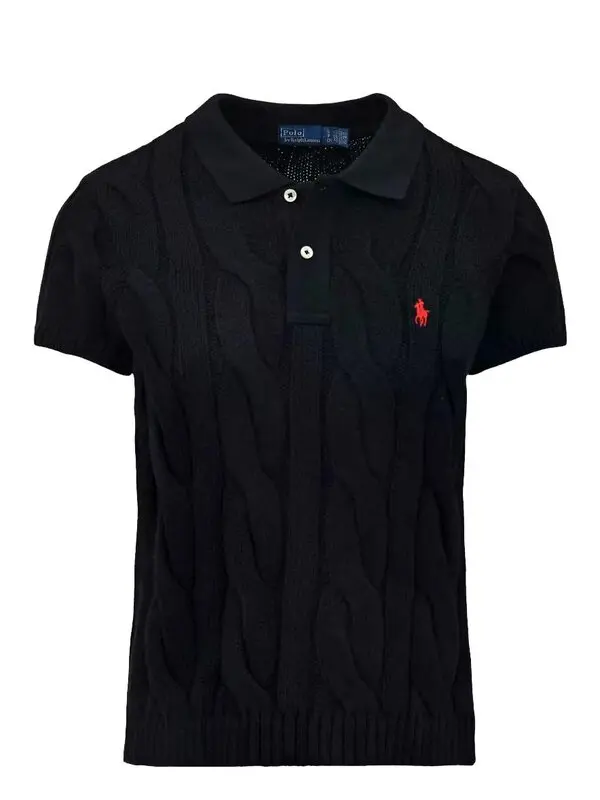 Polo Ralph Lauren Cable Knit Polo - Black