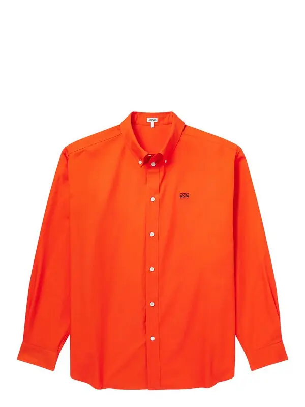 Loewe Anagram-embroidered Cotton Shirt - Red