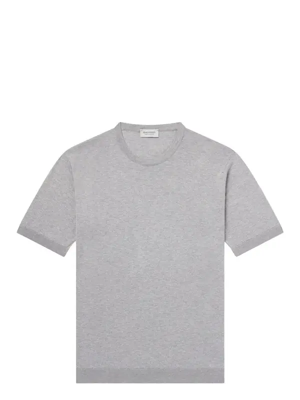 John Smedley Torin Ss Cotton-knitted T-shirt - Gray