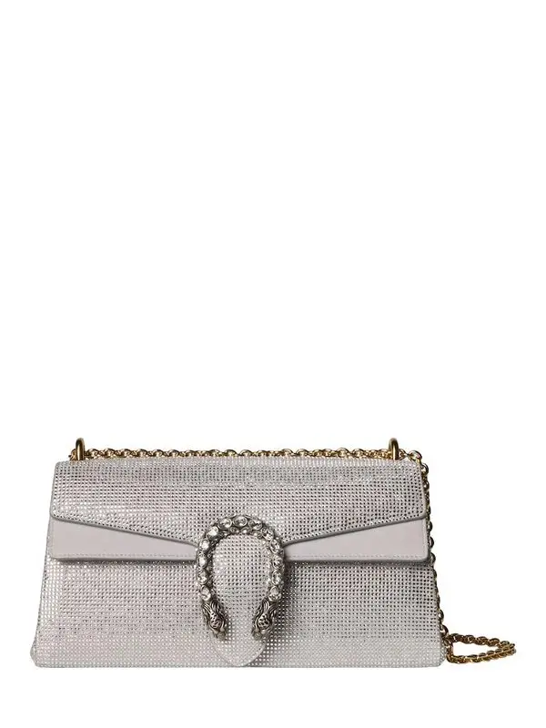 Gucci Dionysus Crystal Medium Shoulder Bag - Grey