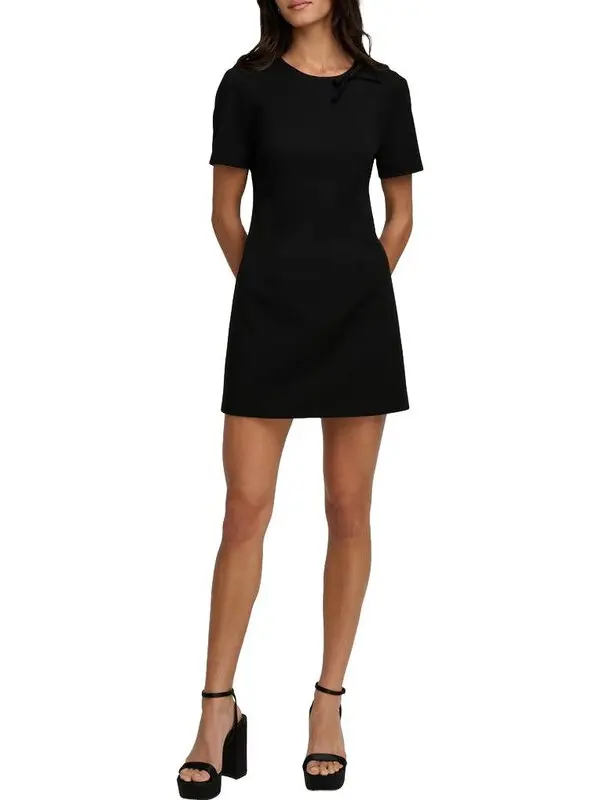 FAVORITE DAUGHTER The Cherie Bow Detail Minidress - Black