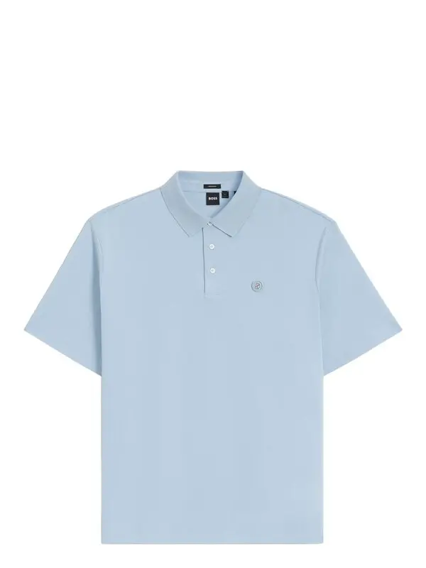 BOSS Regular-fit Polo Shirt In Mercerized Cotton - Light Blue