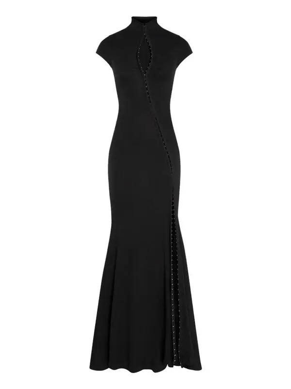 KHELA THE LABEL Risk It All Maxi Dress With Front Hook-and-eye Closure - Black