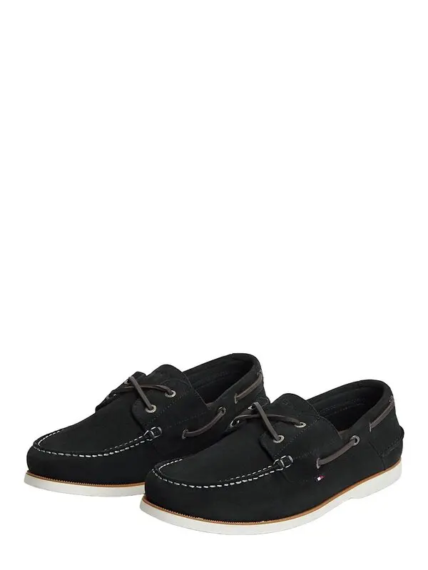 Tommy Hilfiger Suede Boat Shoes - Navy