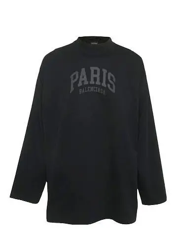 Balenciaga Cities Paris Long Sleeve T-shirt - Black