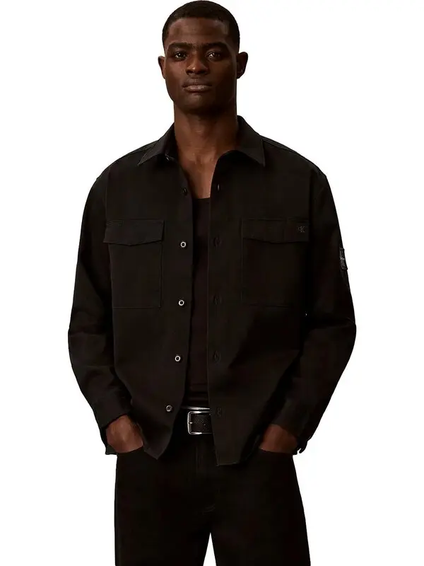 Calvin Klein Utility Chino Relaxed Overshirt - Black