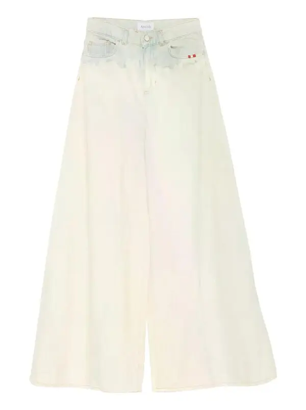 AMISH SUPPLIES Carly Bleached Wide-leg Jeans - Neutrals