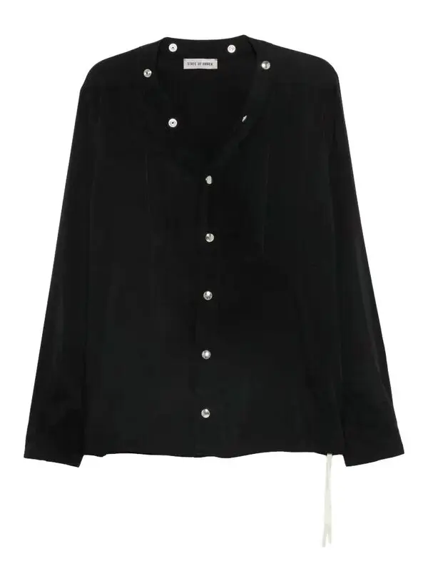 STATE OF ORDER Button-up Collarless Jacket - Black