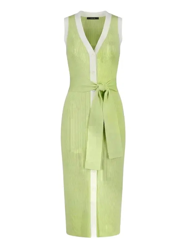 TOCCIN Victoria Tie-front Midi Dress - Green