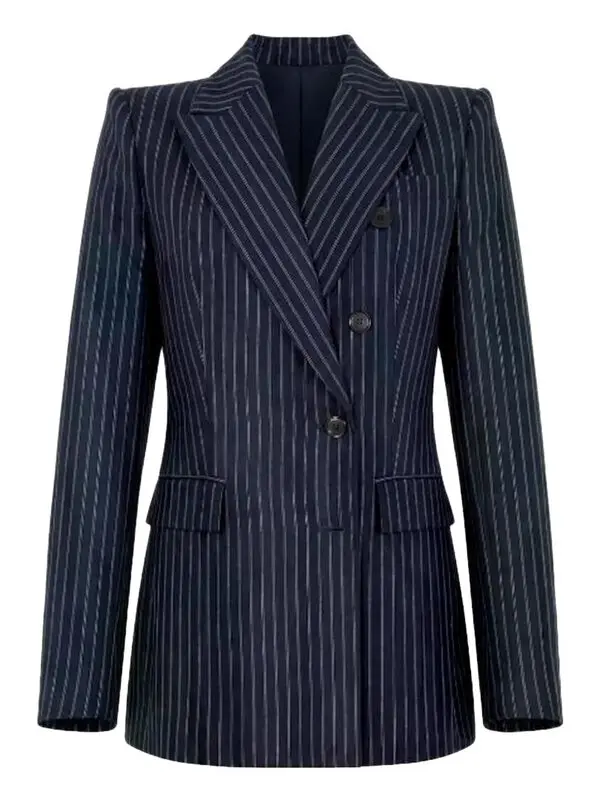 Pinko Pinstripe Double-breasted Blazer - Blue