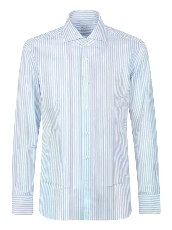 ORIAN Stripe-pattern Shirt - Blue
