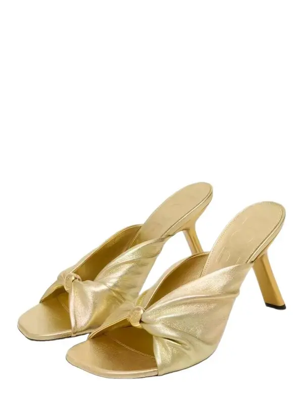 Loewe Pebble Embellished Leather Stiletto Sandals - Gold