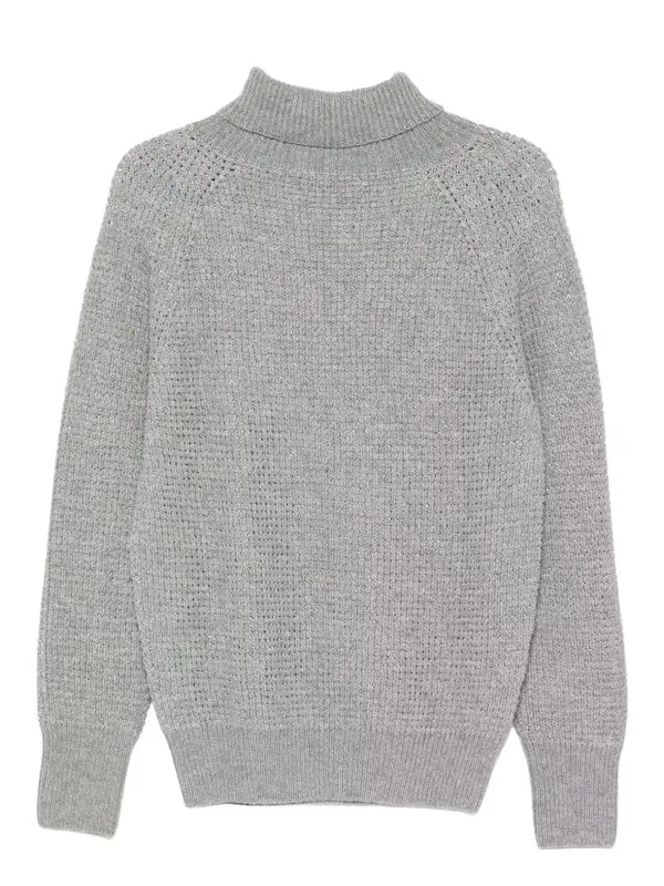 D.exterior Waffle Knit Roll-neck Sweater - Grey