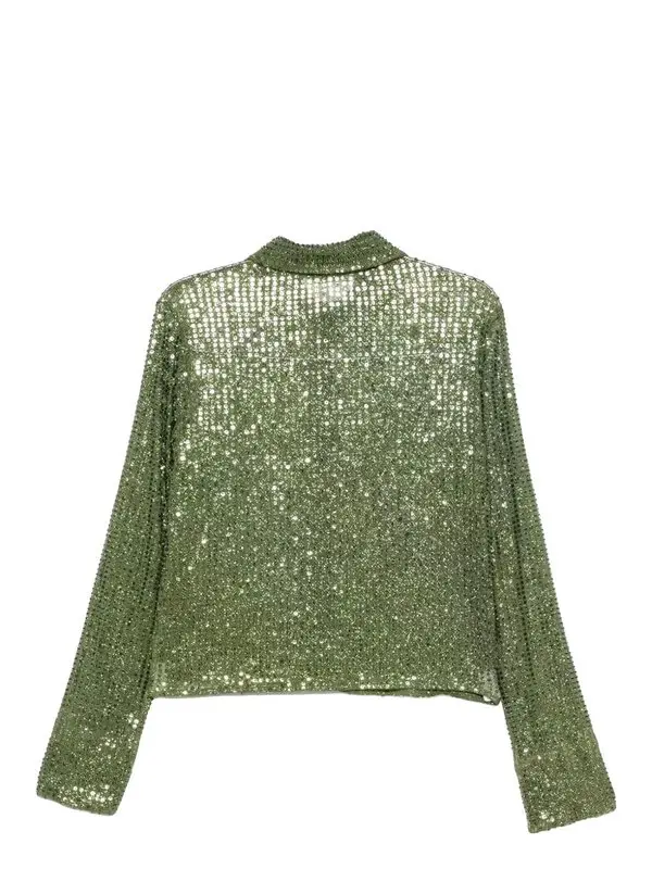 SIEDRES Sequin Embellished Long Sleeve Shirt - Green