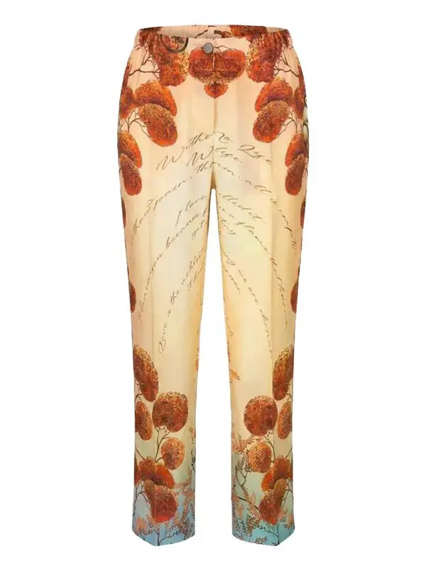 F.R.S FOR RESTLESS SLEEPERS Graphic-print Silk-satin Trousers - Neutrals