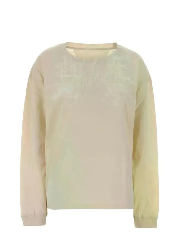 MAISON MARGIELA Logo Print Long-sleeve T-shirt - Neutrals