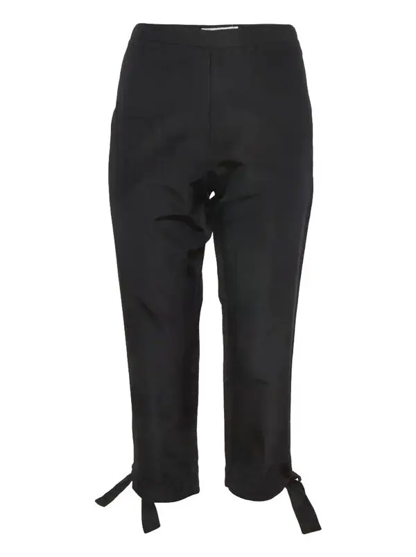 Dior Cropped Trousers With Bow Detail - Black