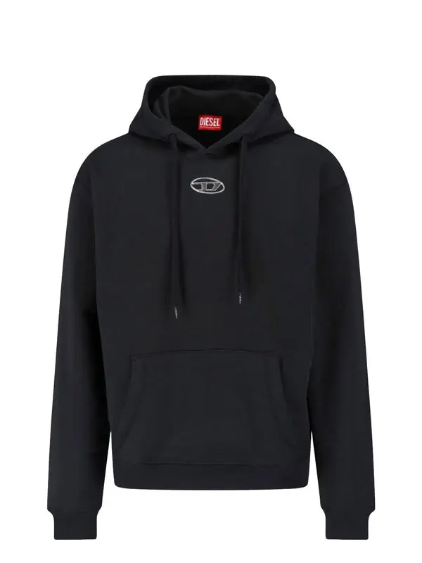 DIESEL® S-norm" Hoodie With Oval-d Logo - Black
