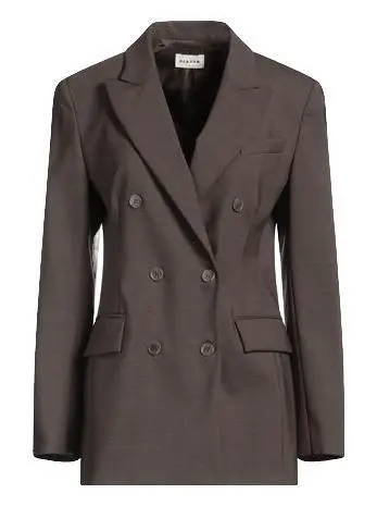 P.a.r.o.s.h Virgin Wool And Elastane Double-breasted Blazer - Brown