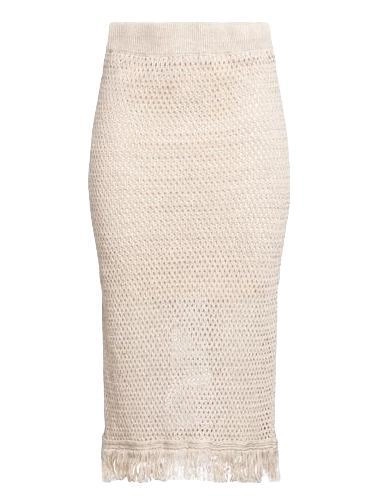 Peserico Midi Skirt In Linen And Cotton - Beige