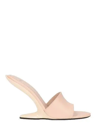 N°21 Sculptural Heel Leather Slides - Pink