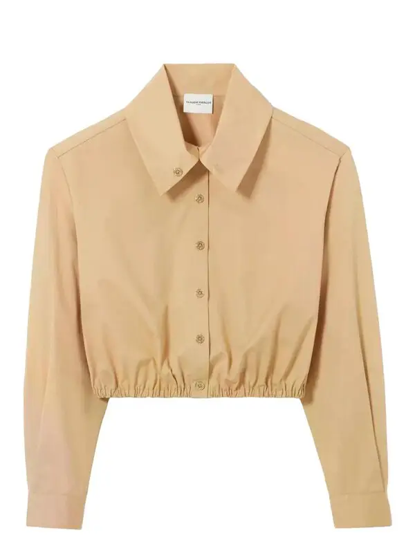 Claudie Pierlot Cropped High Neck Shirt - Neutrals