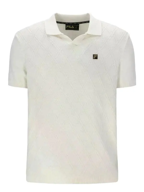 FILA Diamond-knit Polo-collar T-shirt - White