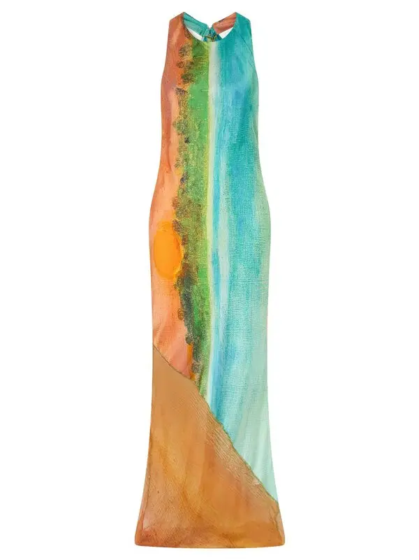 DONDE ESTEBAN Formentera Printed Silk-blend Maxi Dress - Multi
