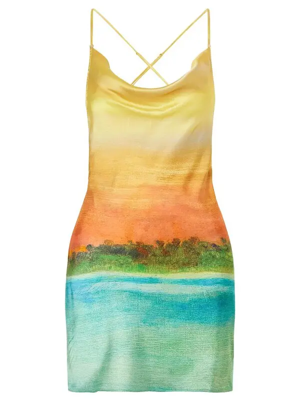 DONDE ESTEBAN Formentera Printed Silk-blend Mini Dress - Multi