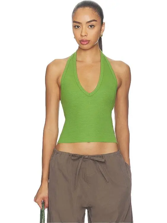 Eterne Cropped Halter Top - Fern