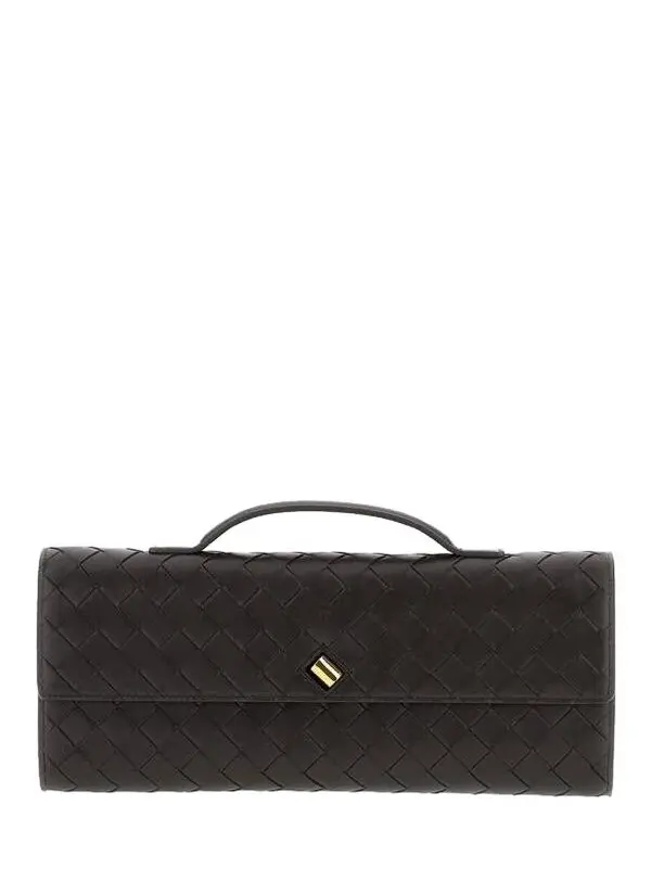 Bottega Veneta Andiamo Clutch With Intrecciato Weave - Marrone