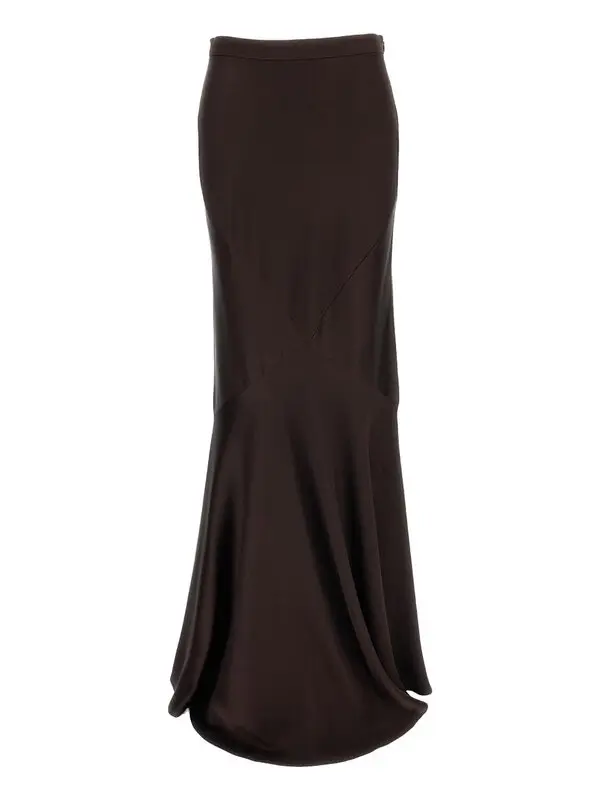 Max Mara Long Satin Skirt - Marrone
