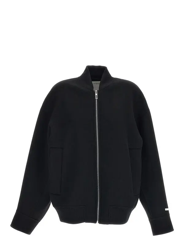 Sportmax Wool Zip-front Bomber Jacket - Nero