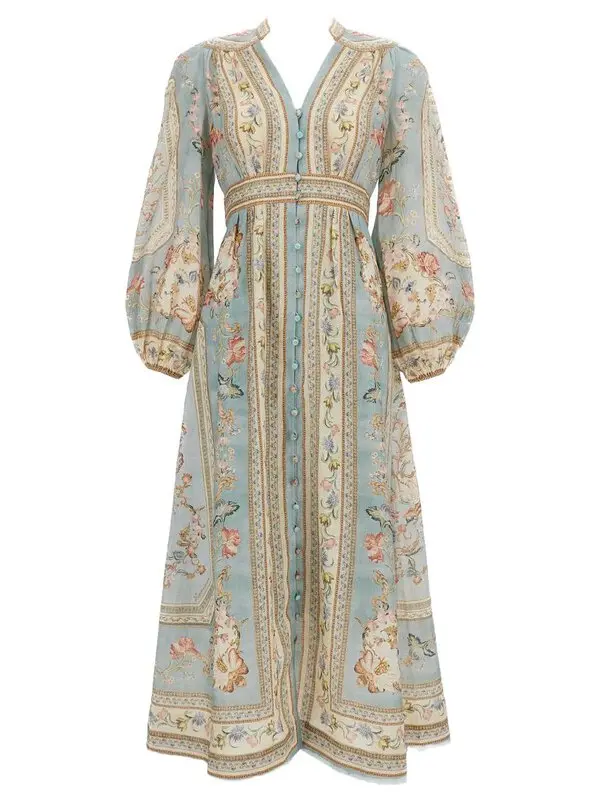 Zimmermann Roselight Plunge Mini Dress - Multicolor