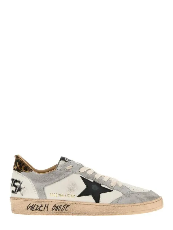 GOLDEN GOOSE Ball Star Two-tone Leather And Suede Sneakers - White