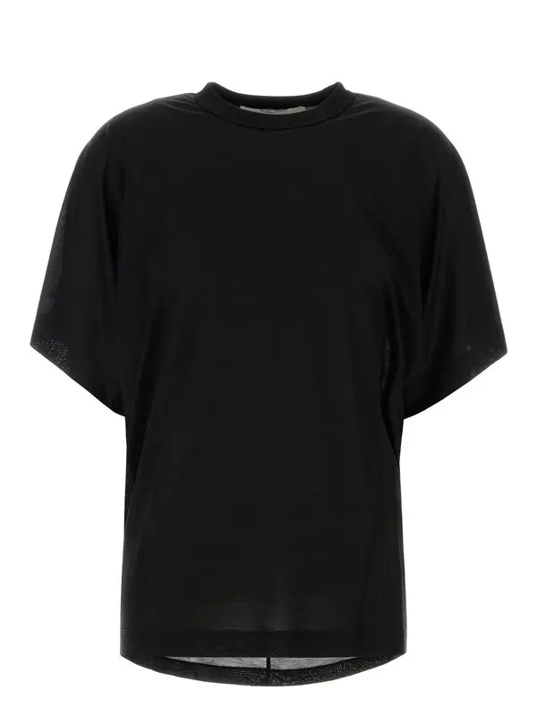 Carven Silk Oversize T-shirt - Black