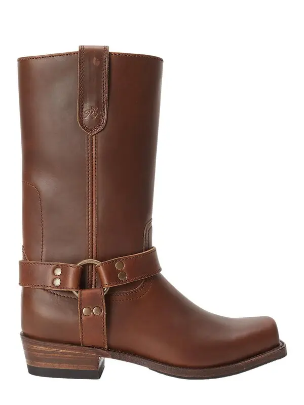 Ralph Lauren Harness Leather Western Boots - Birch