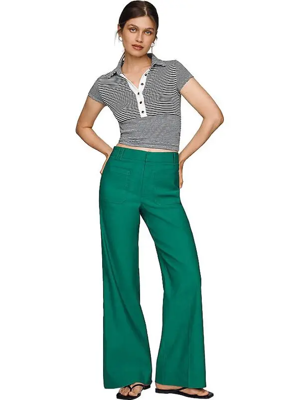 Maeve Jude Wide-leg Trousers In Magic Fabric - Green