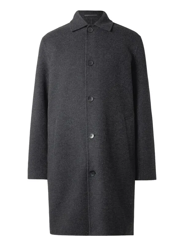 Mr P. Checked Double-faced Wool And Cashmere-blend Coat - Gray