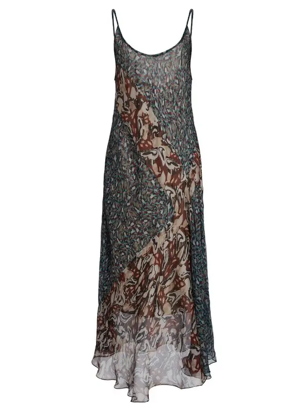 Dries Van Noten Dibelle" Silk Midi Dress - Multi